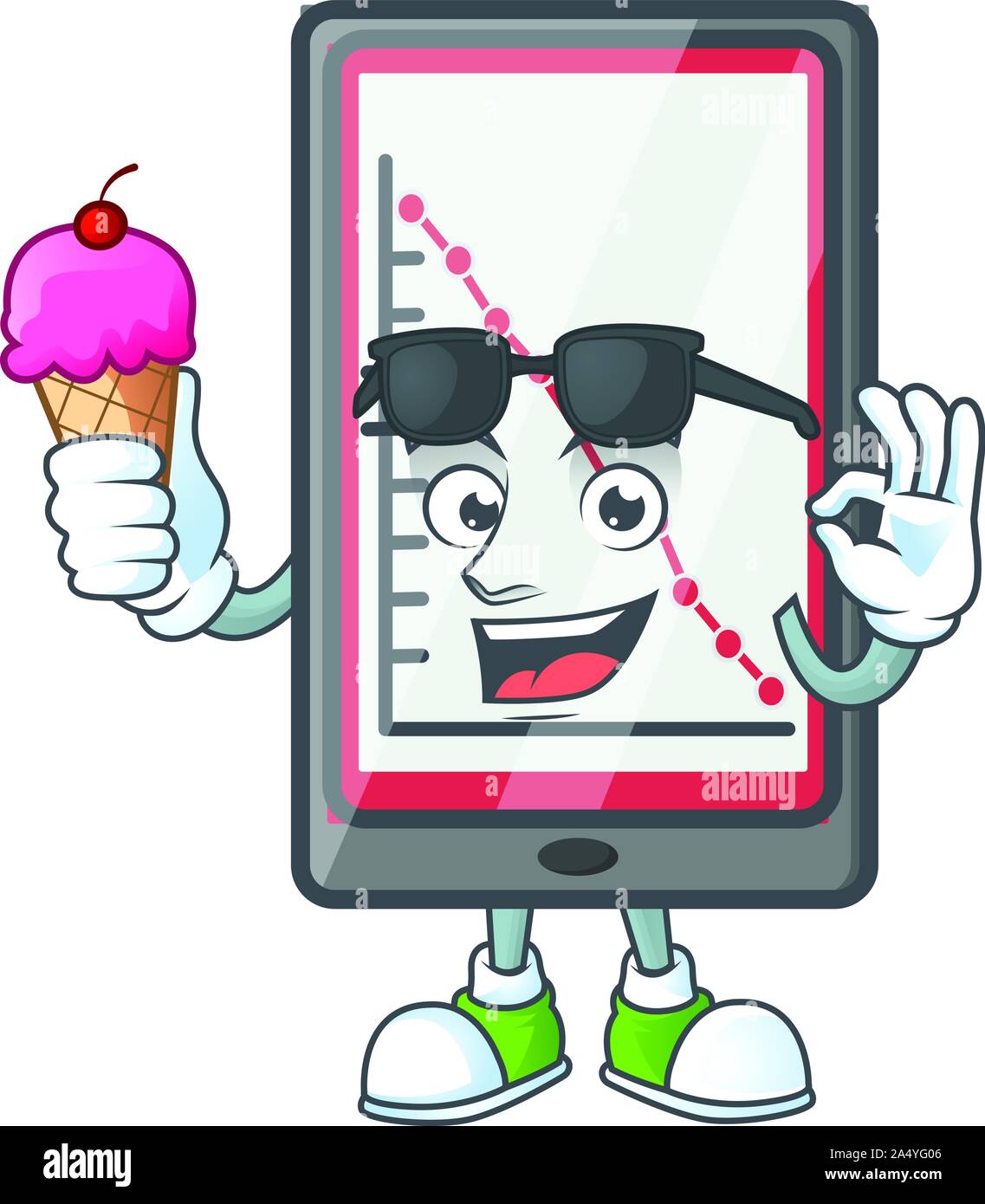 With ice cream down chart vertical tablet for analysis Stock Vector ...