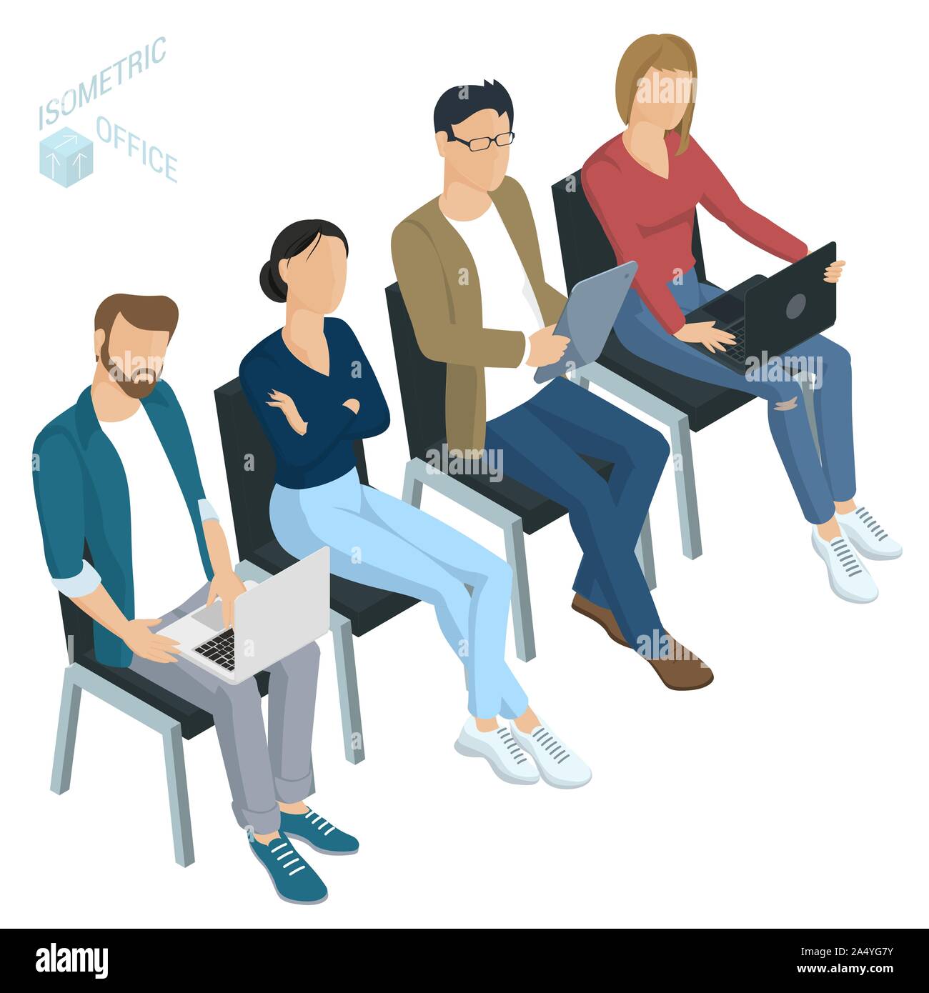 Isometric people. Briefing business training Stock Vector Image & Art ...