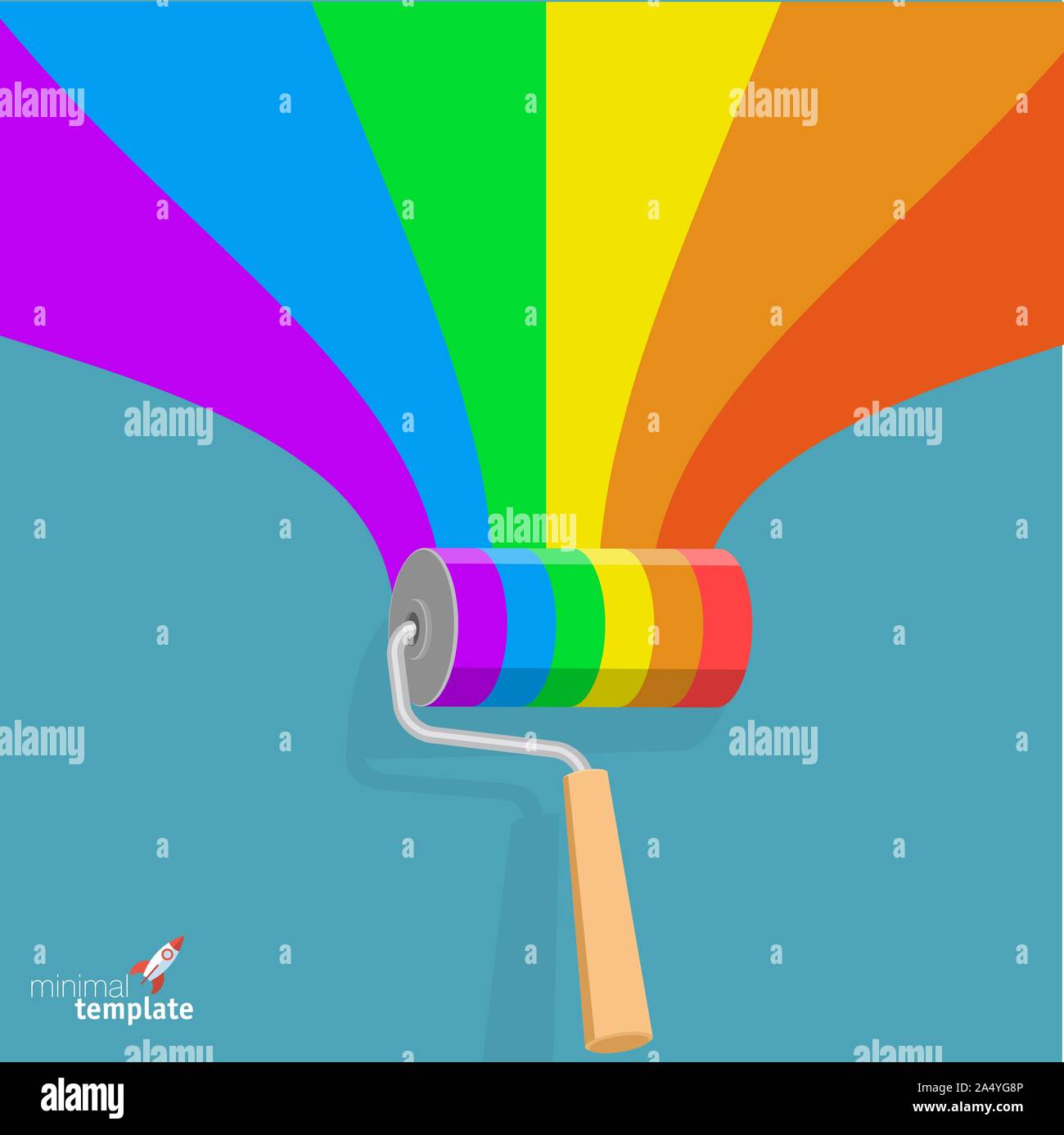 Paint roller blue stroke Stock Vector Images - Alamy