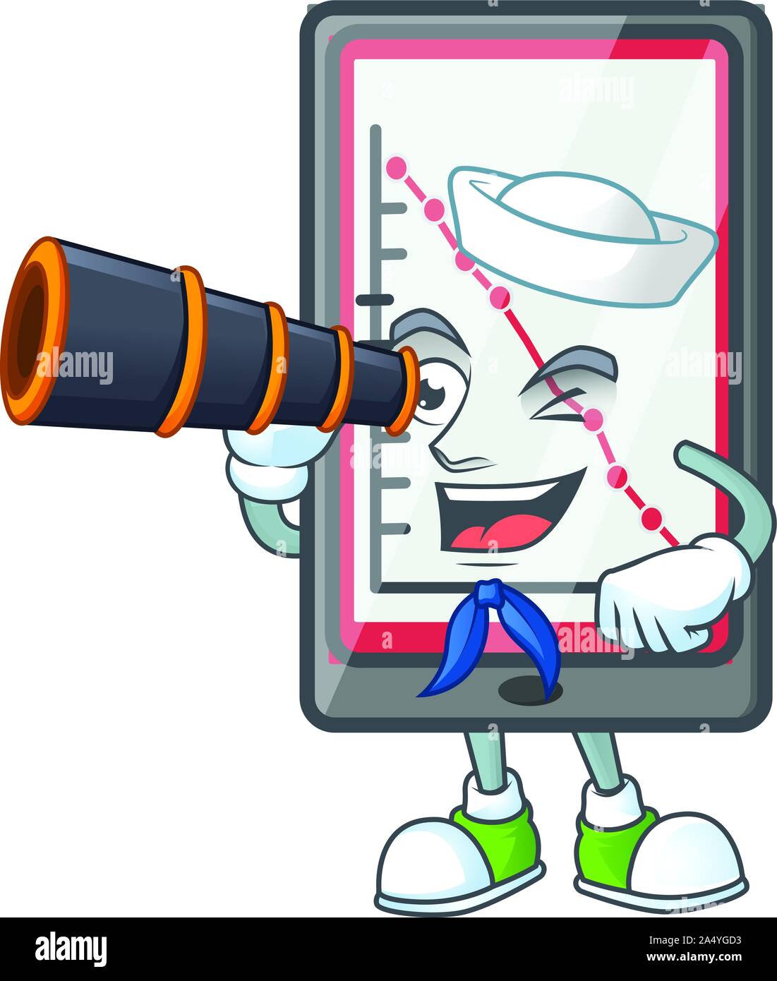 Sailor with binocular down chart vertical tablet for report Stock ...