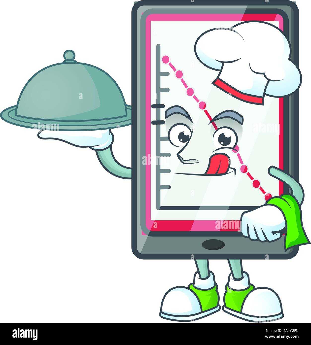 Chef with food down chart vertical tablet for report Stock Vector Image ...