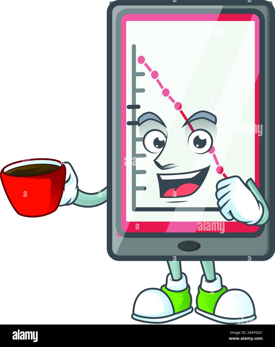 Drinking in cup down chart vertical tablet for analysis Stock Vector ...