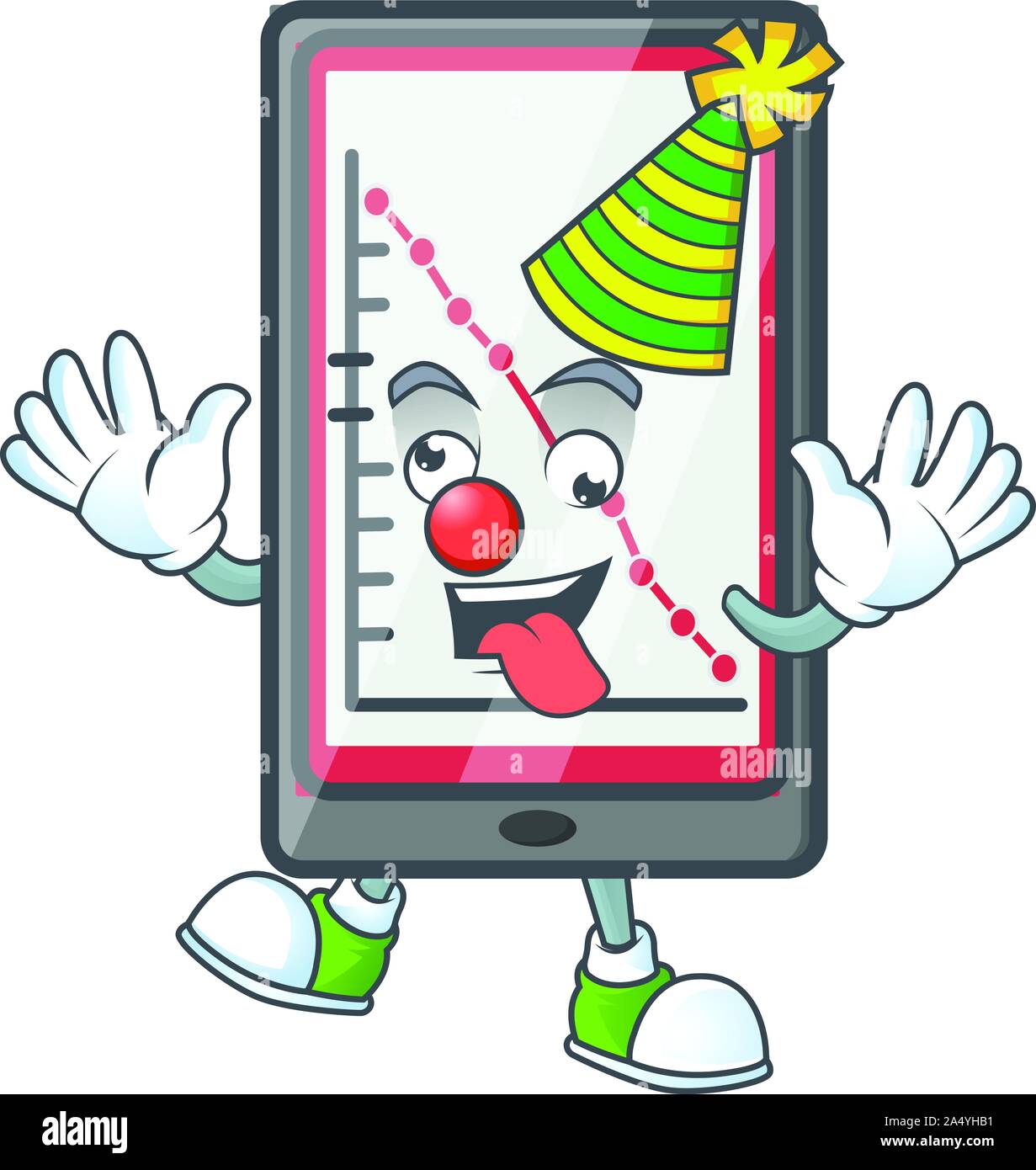 Clown down chart vertical tablet with mascot Stock Vector Image & Art ...
