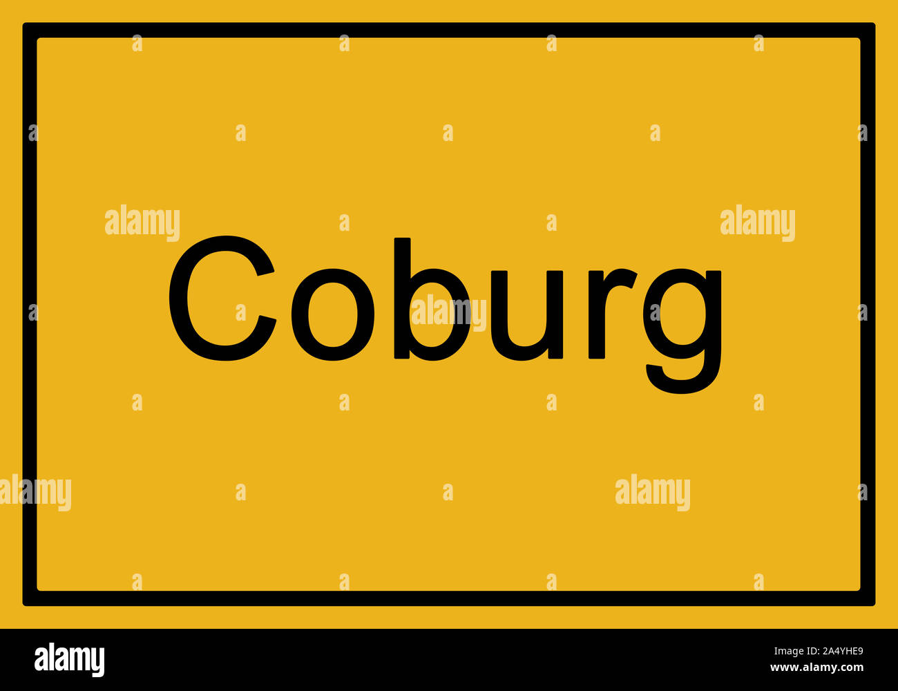 Typical german yellow city sign Coburg Stock Photo - Alamy