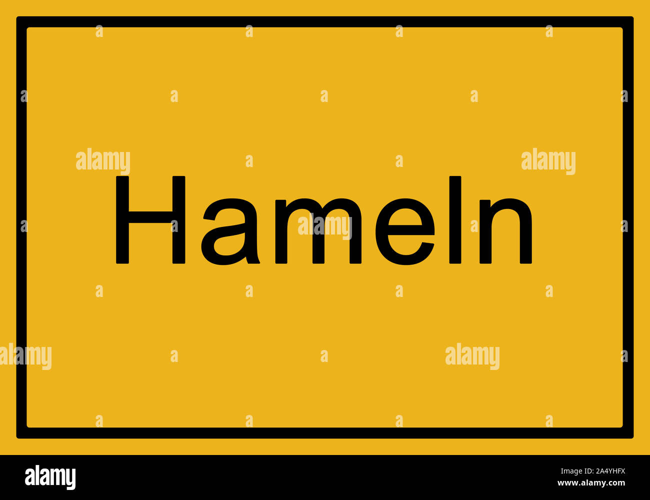 Typical german yellow city sign Hameln Stock Photo - Alamy