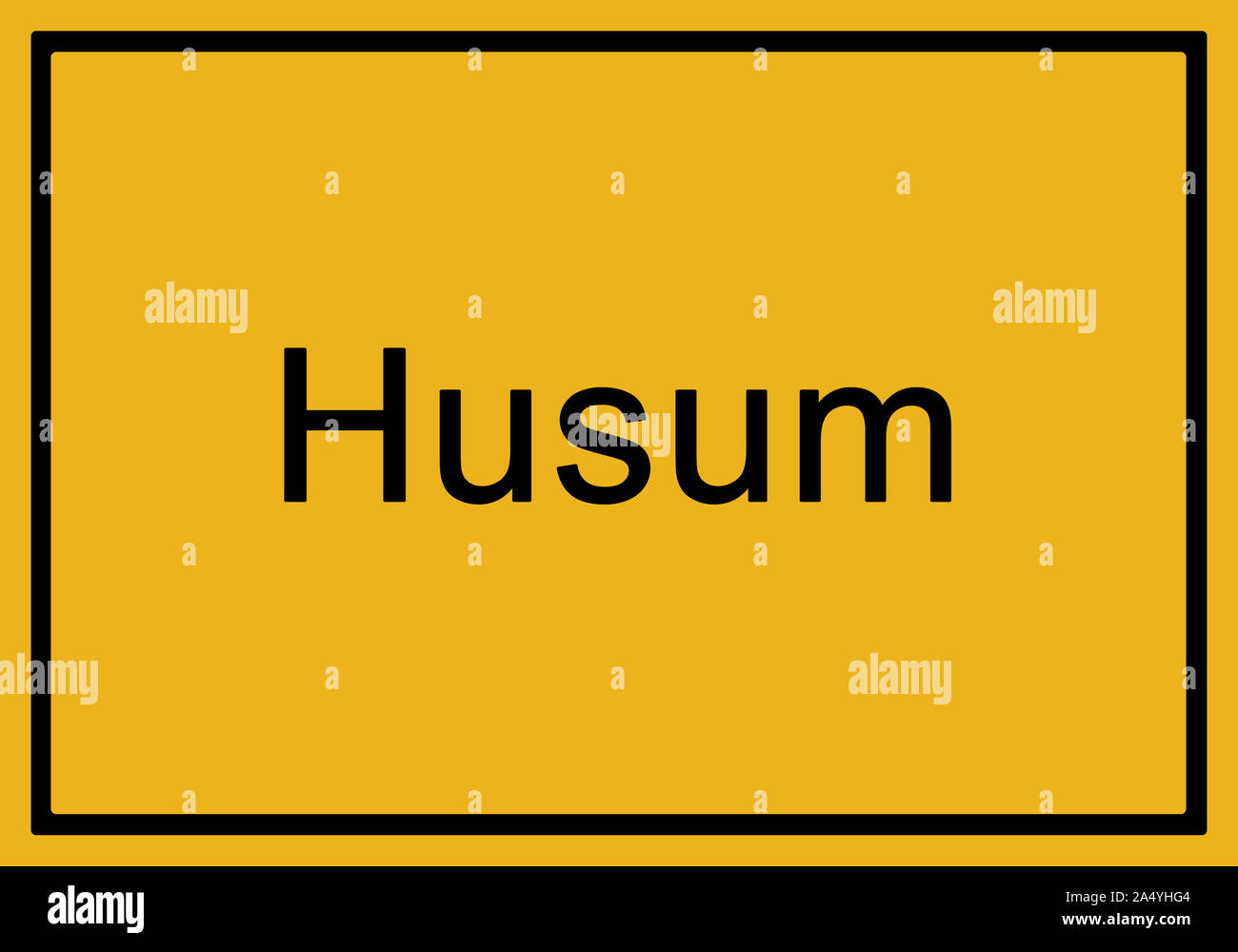 Typical german yellow city sign Husum Stock Photo - Alamy