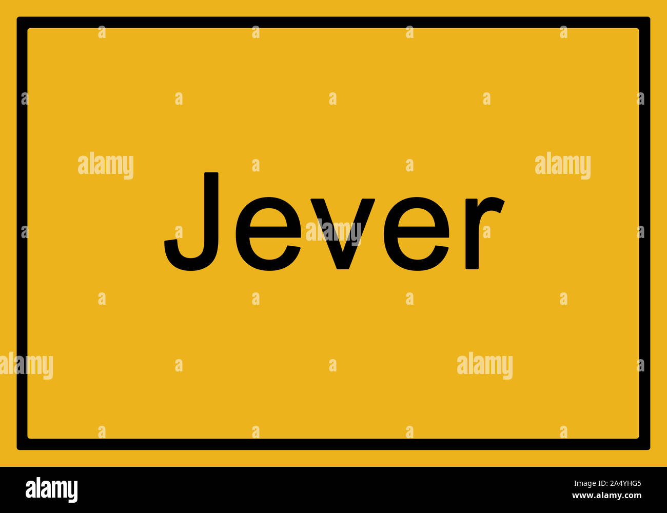 Typical german yellow city sign Jever Stock Photo - Alamy
