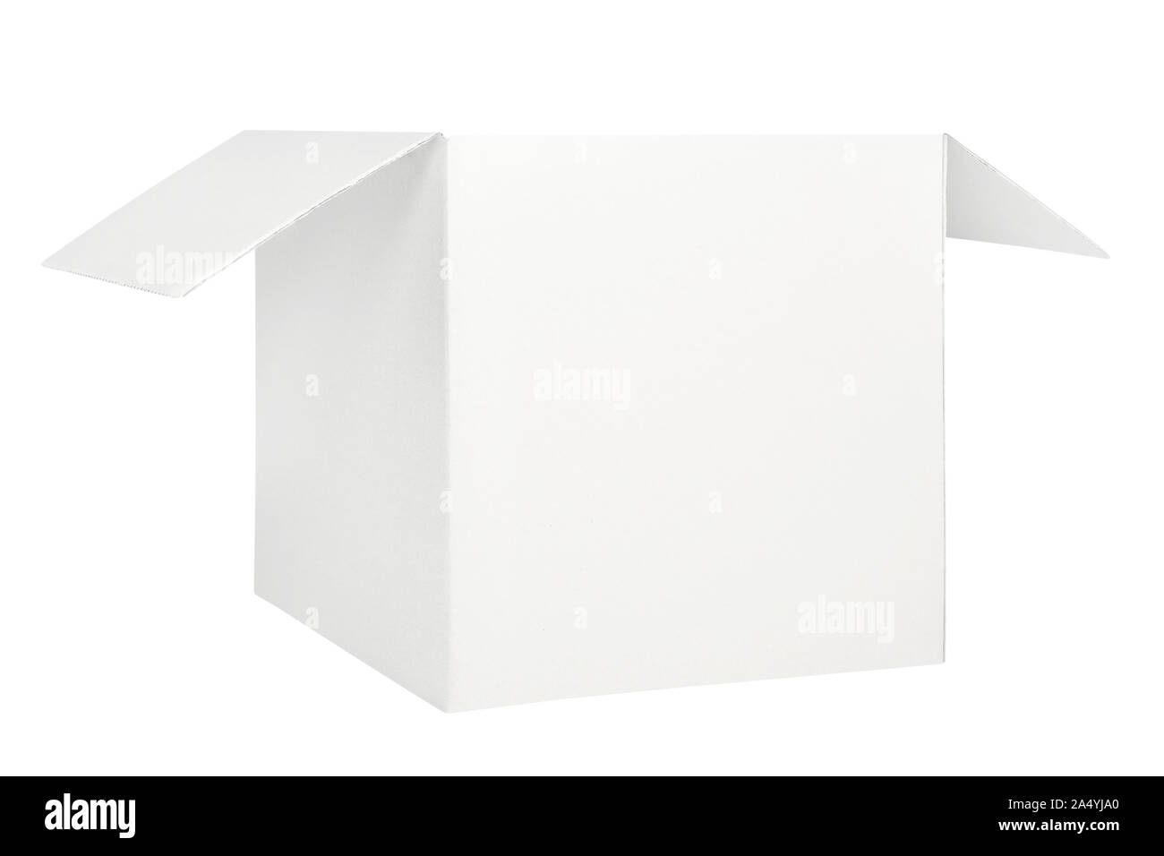 White open lid box isolated on white background Stock Photo - Alamy