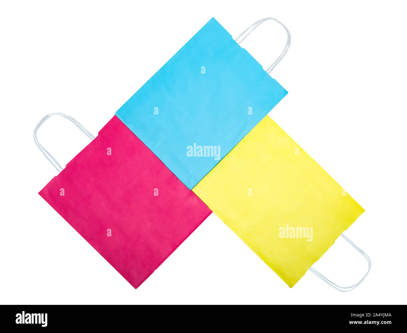 Colorful paper bags isolated on white background Stock Photo - Alamy