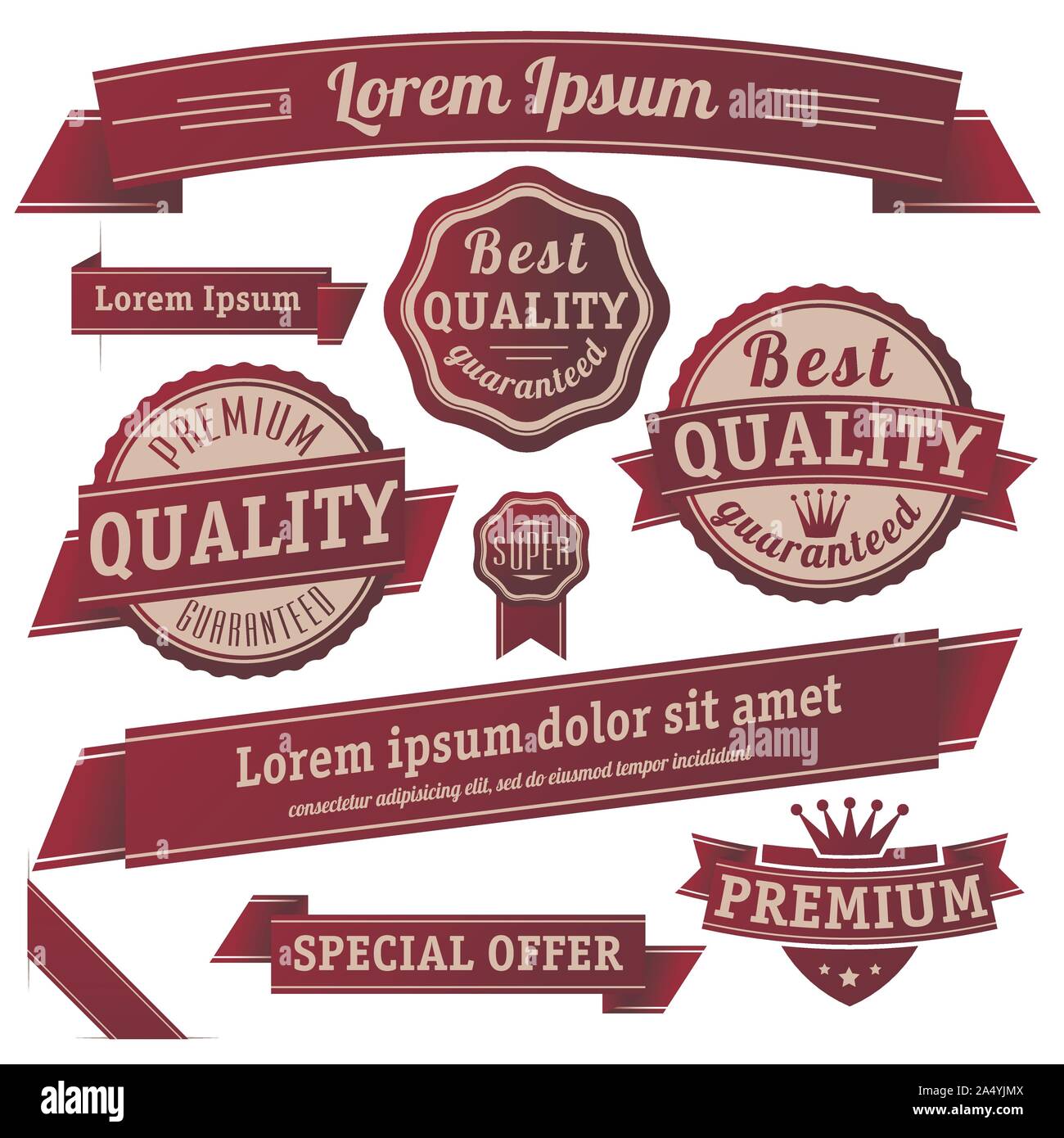 retro guarantee vector label set Stock Vector Image & Art - Alamy