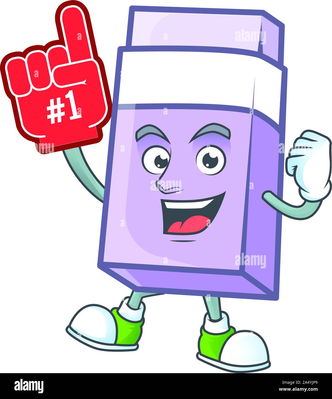 Foam finger eraser cartoon isolated on white background Stock Vector ...