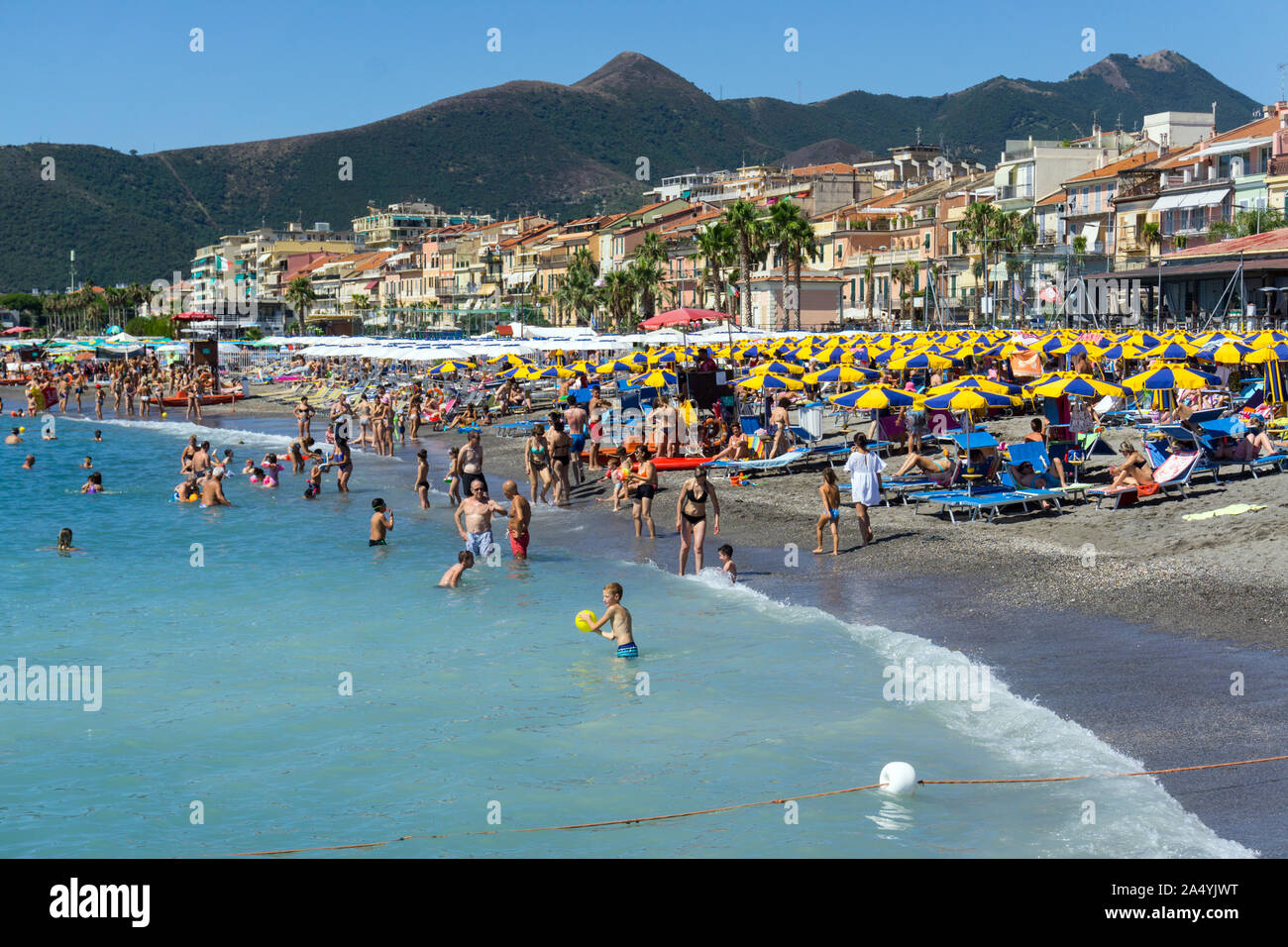 Italy, Liguria, Loano, the beach Stock Photo - Alamy