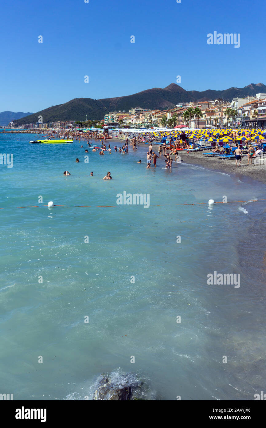 Italy, Liguria, Loano, the beach Stock Photo - Alamy