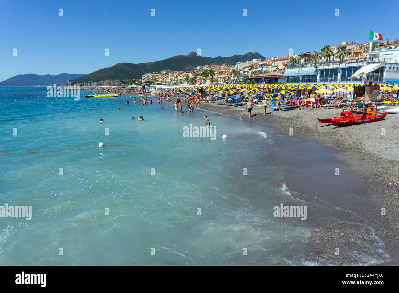 Italy, Liguria, Loano, the beach Stock Photo - Alamy