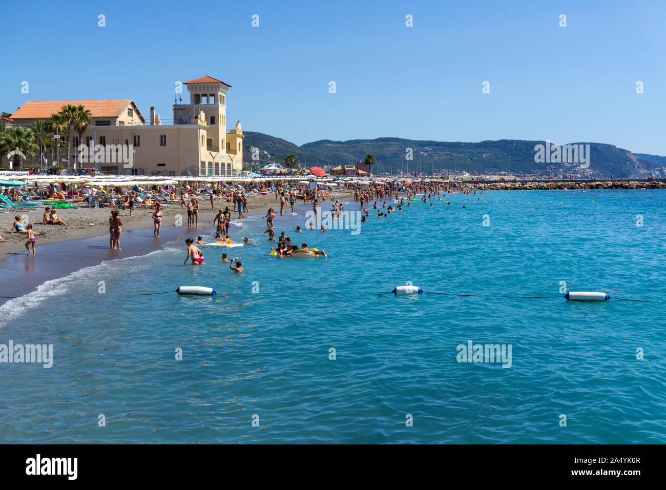 Italy, Liguria, Loano, the beach Stock Photo - Alamy