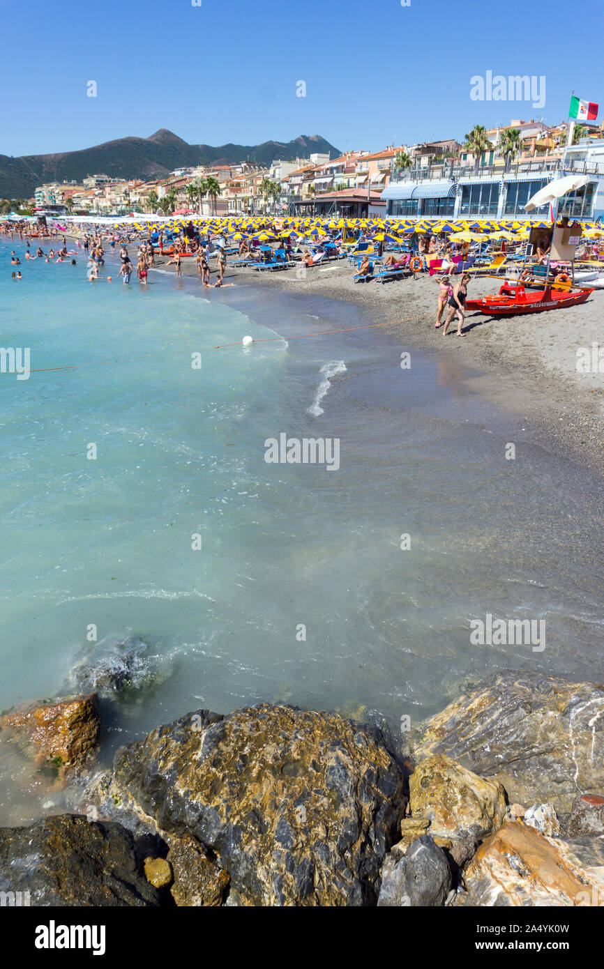 Italy, Liguria, Loano, the beach Stock Photo - Alamy