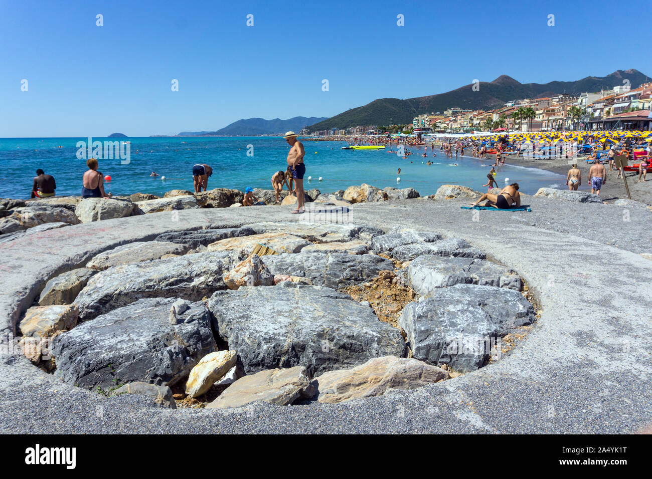 Italy, Liguria, Loano, the beach Stock Photo - Alamy