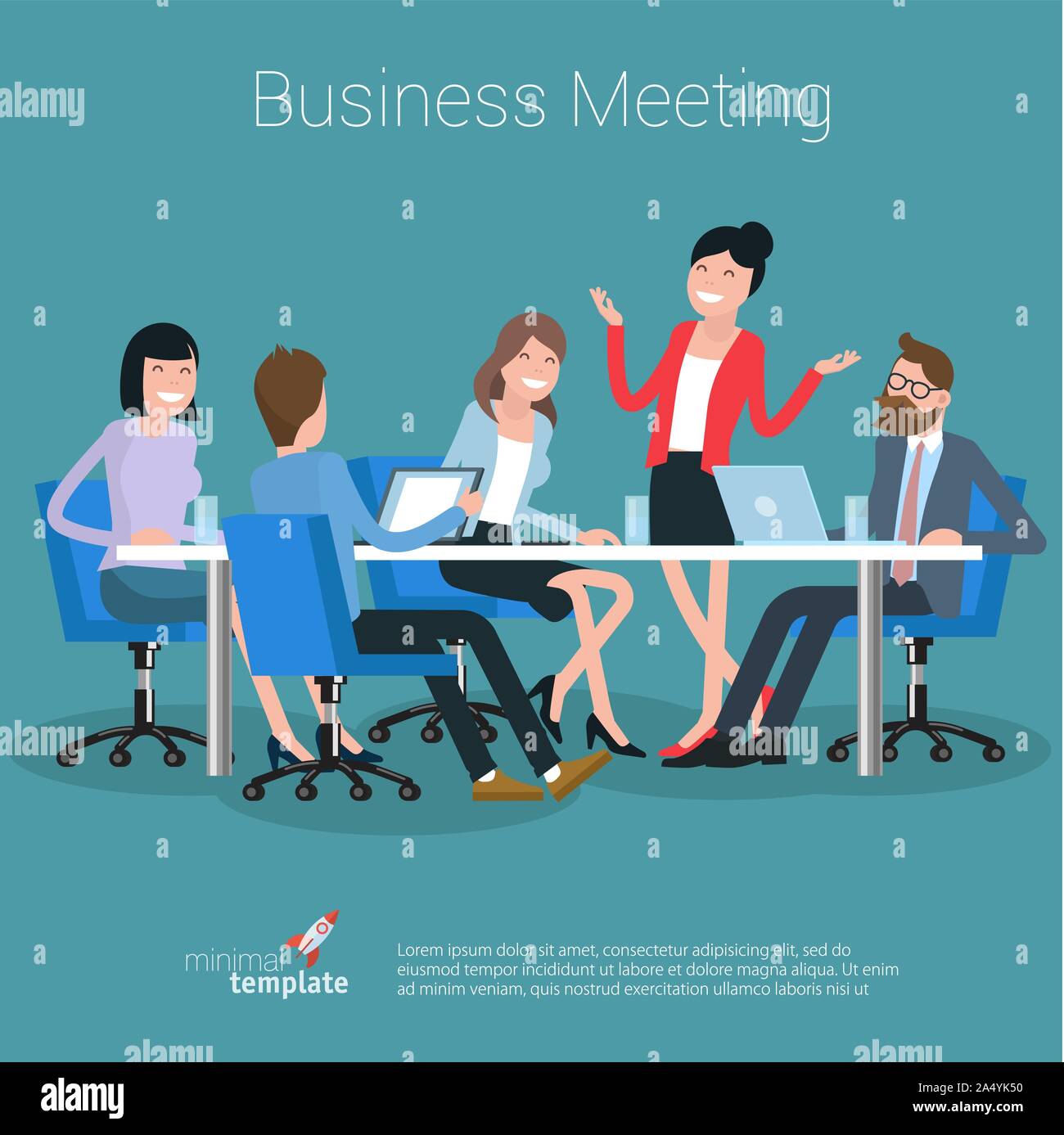 Businesswoman table Stock Vector Images - Alamy