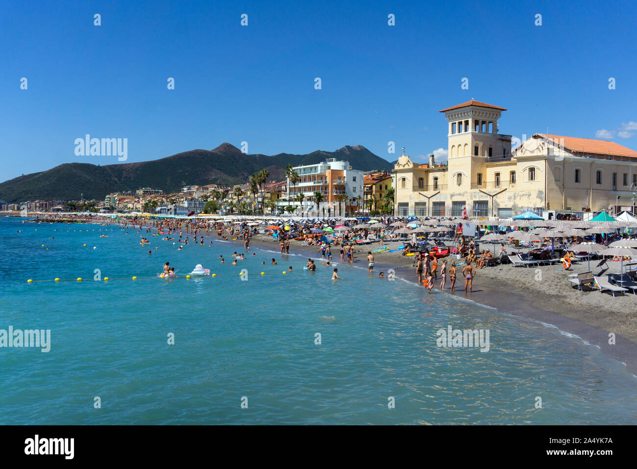 Italy, Liguria, Loano, the beach Stock Photo - Alamy