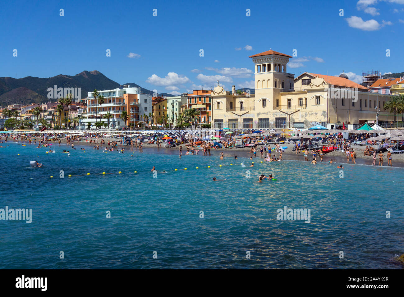 Italy, Liguria, Loano, the beach Stock Photo - Alamy