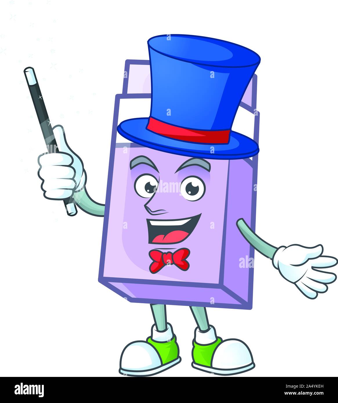 Magician eraser cartoon isolated on white background Stock Vector Image ...