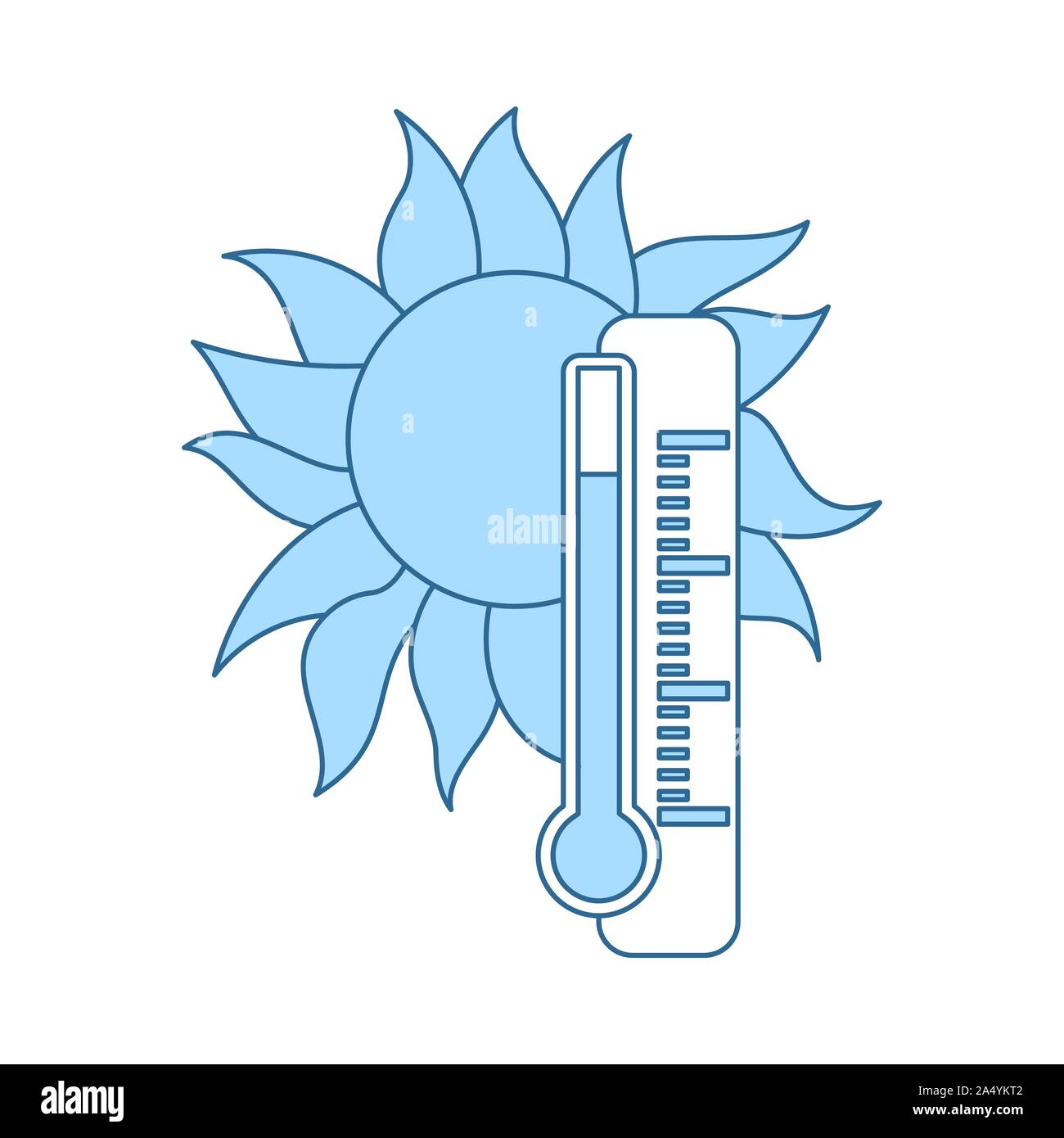 Summer Heat Icon. Thin Line With Blue Fill Design. Vector Illustration ...