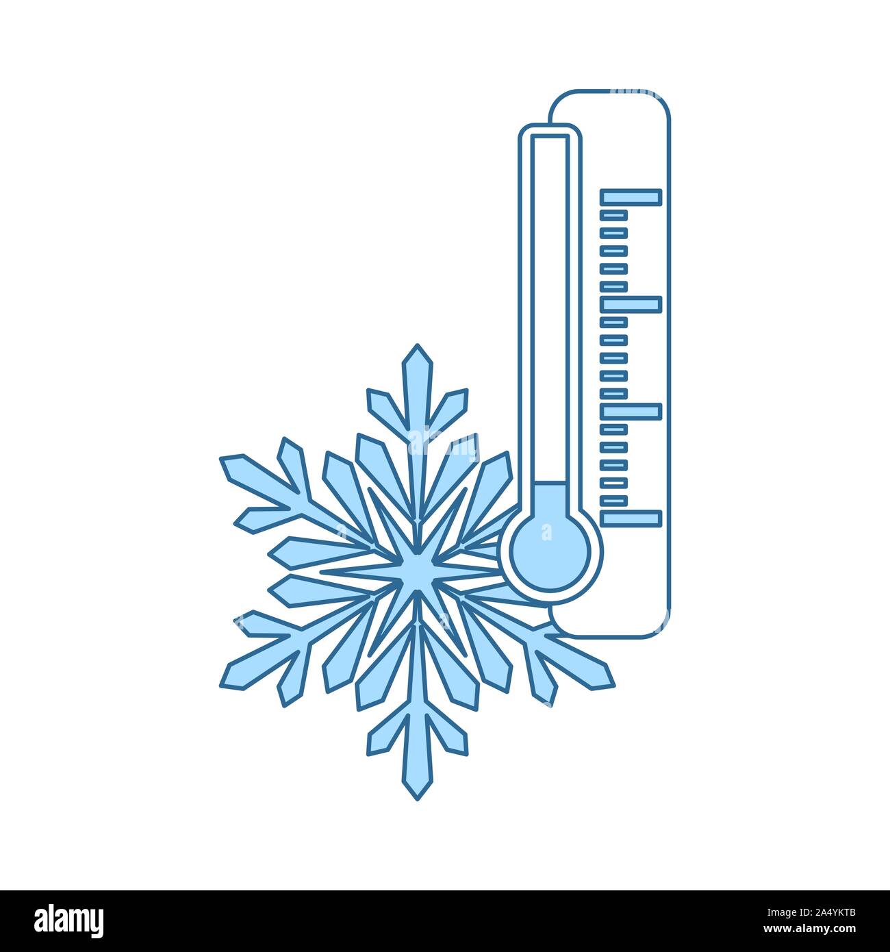 Winter Cold Icon. Thin Line With Blue Fill Design. Vector Illustration ...
