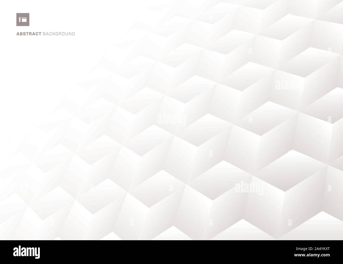 3D realistic geometric symmetry white and gray gradient color cubes ...