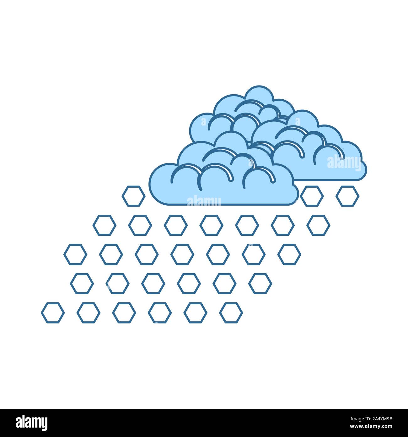 Hail Icon. Thin Line With Blue Fill Design. Vector Illustration Stock ...