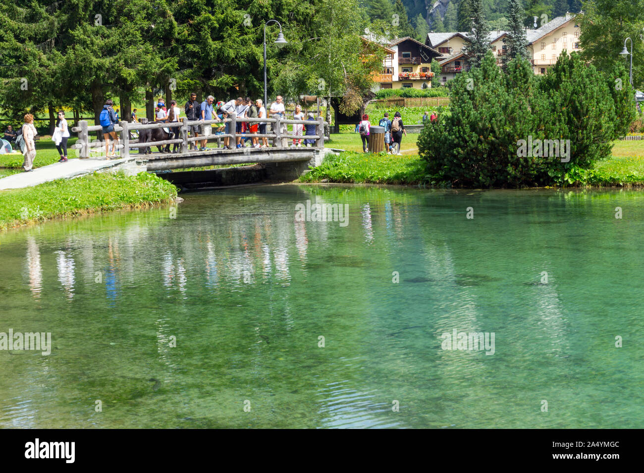 Italy, Aosta Valley, Gressoney-Saint-Jean, Lago di Gover Stock Photo ...