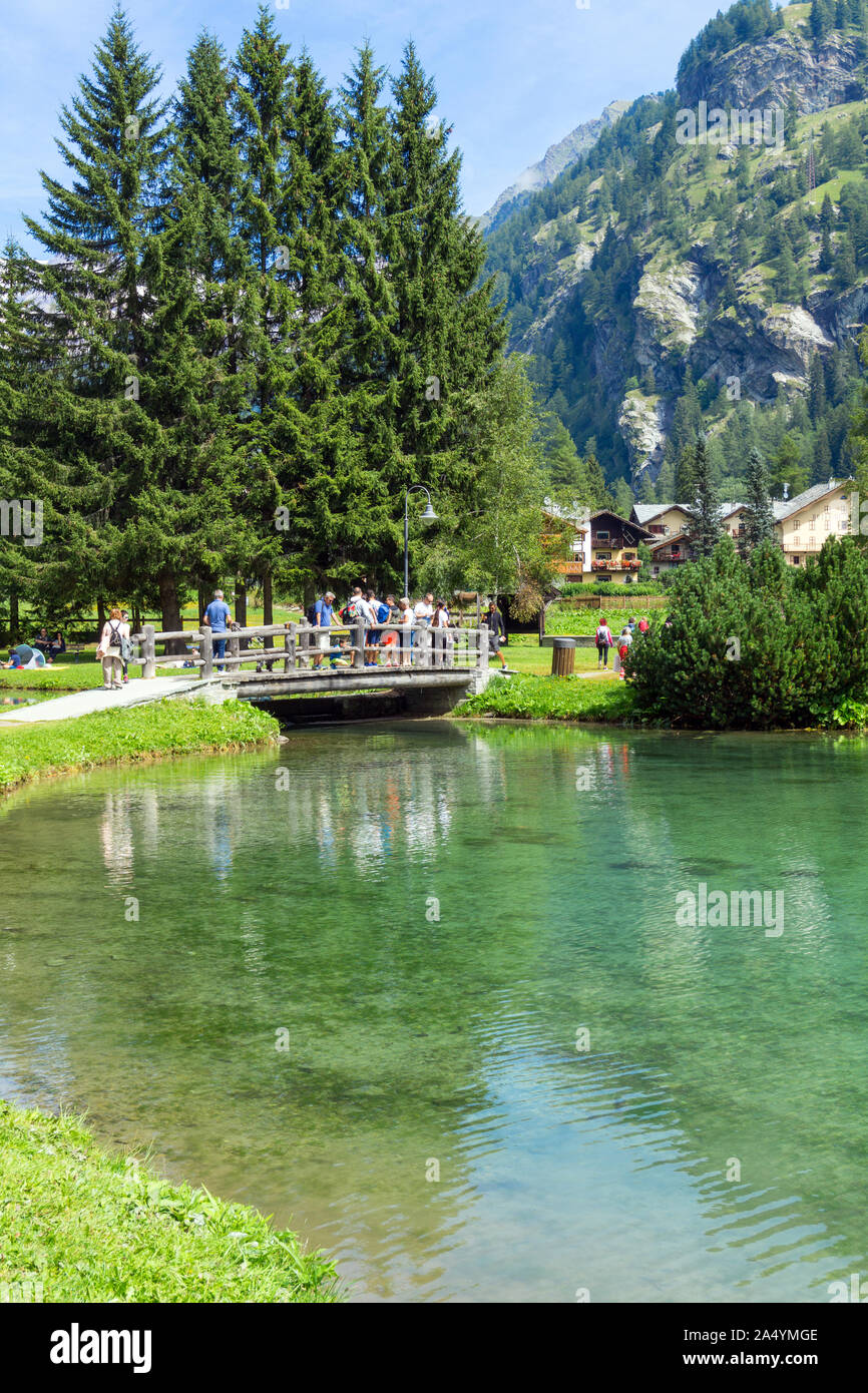 Italy, Aosta Valley, Gressoney-Saint-Jean, Lago di Gover Stock Photo ...