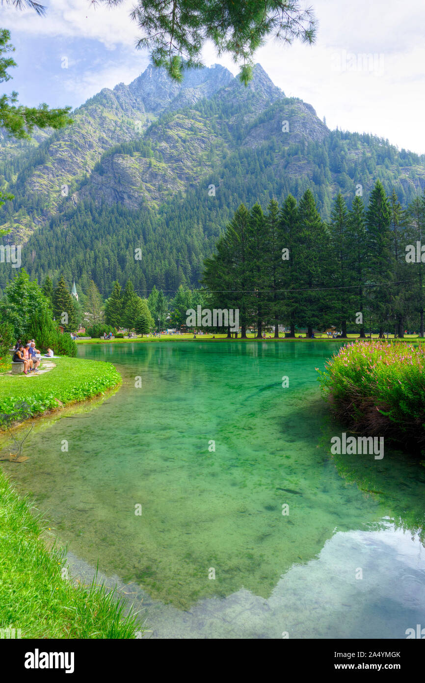 Italy, Aosta Valley, Gressoney-Saint-Jean, Lago di Gover Stock Photo ...