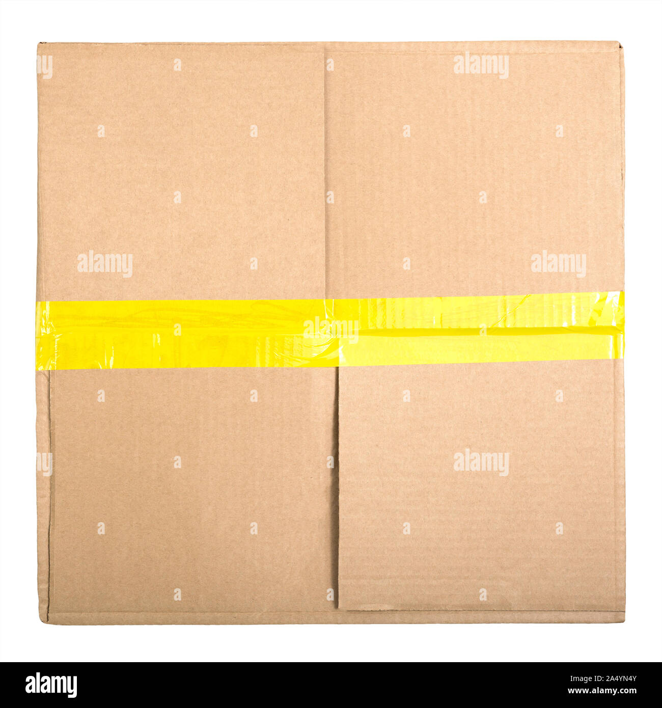 Above view of cardboard rectangular box isolated on white background ...