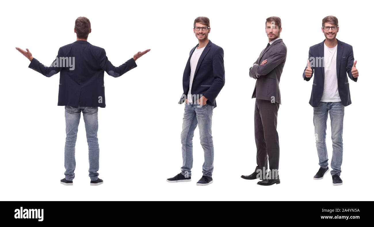 photo collage of a successful young man Stock Photo - Alamy