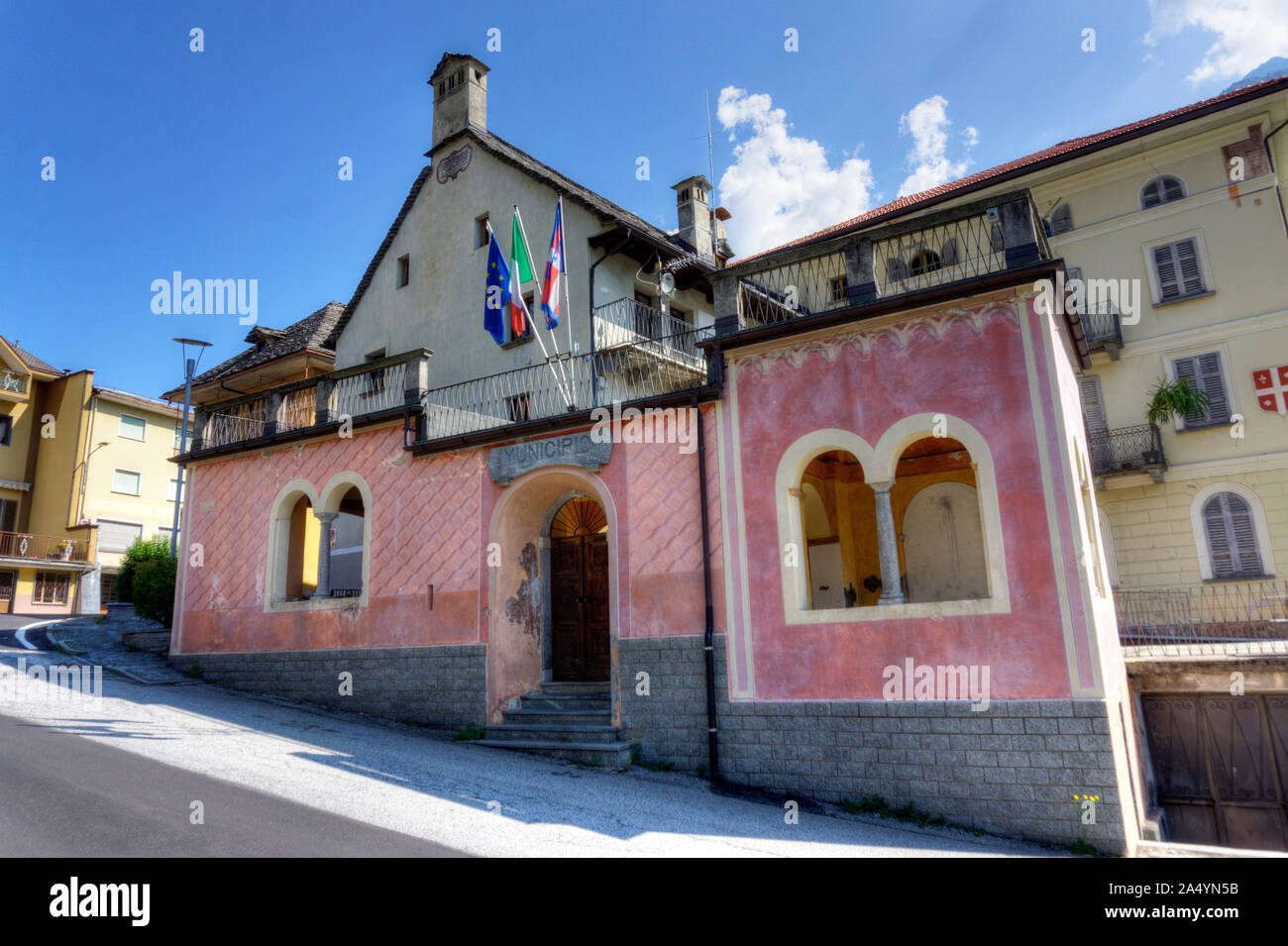 Italy, Piedmont, Crodo, the city hall Stock Photo - Alamy