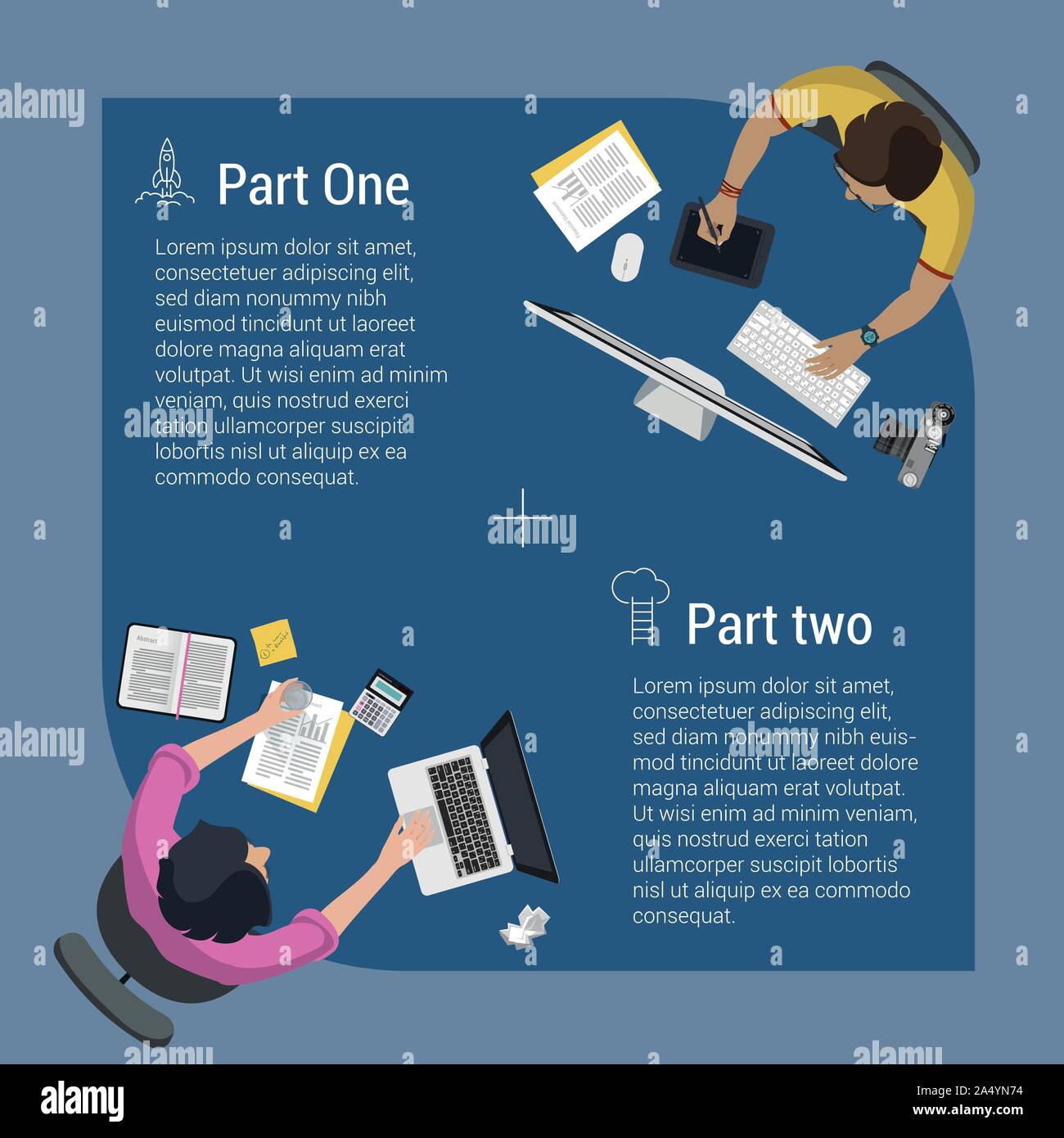 Top view office workspace Stock Vector Image & Art - Alamy