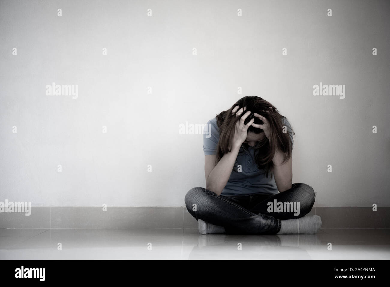 Girl Crying Alone In Corner