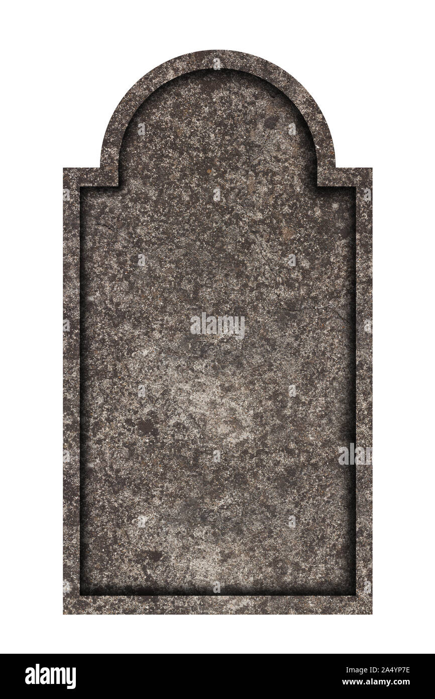 Decorated, oval granite tombstone on white background Stock Photo - Alamy