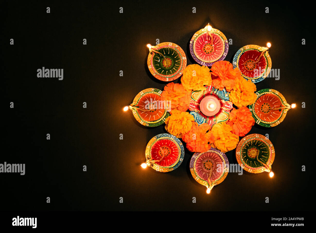 Happy Diwali - Clay Diya lamps lit during Dipavali, Hindu festival of ...