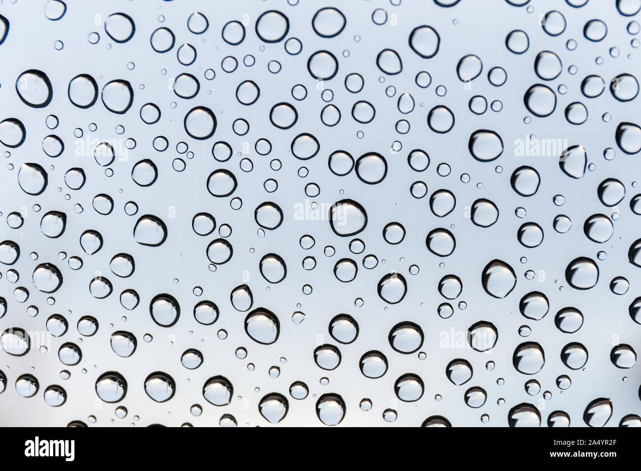 Water droplets on the glass during the rainy season. Copy space ...