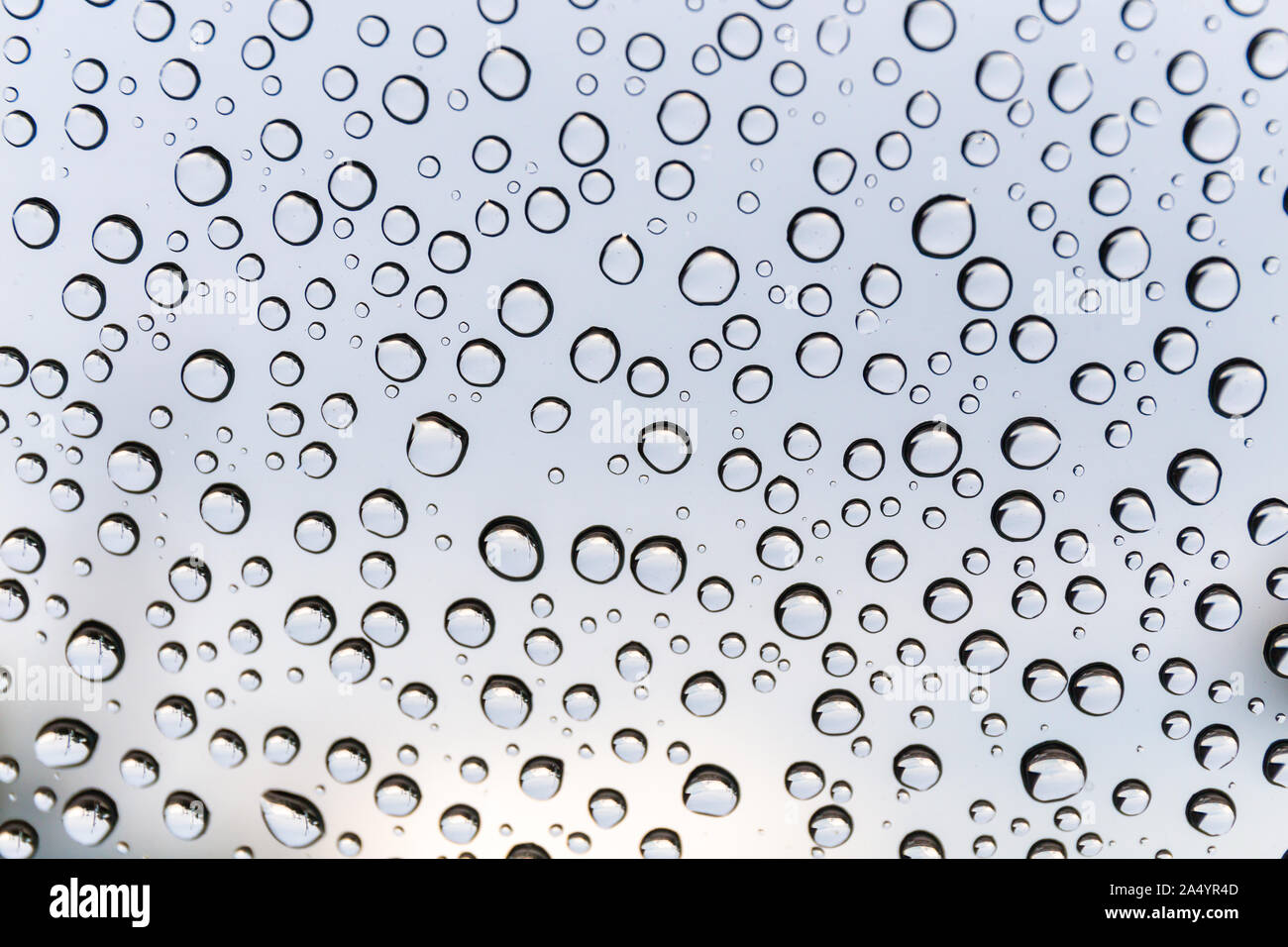 Water droplets on the glass during the rainy season. Copy space ...