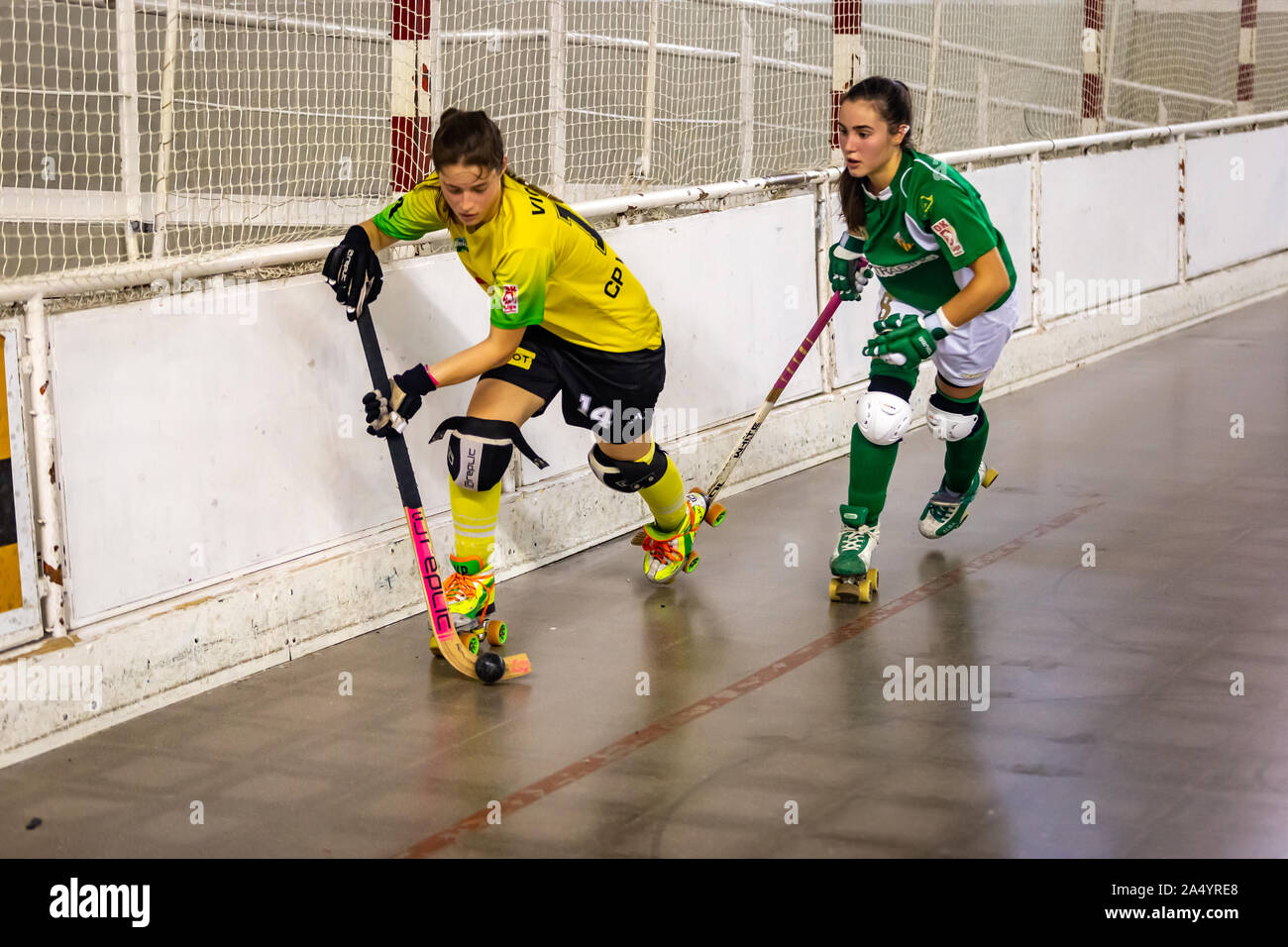 Alba Ambros Roig and Victoria Porta Escoda roller hockey players in ...