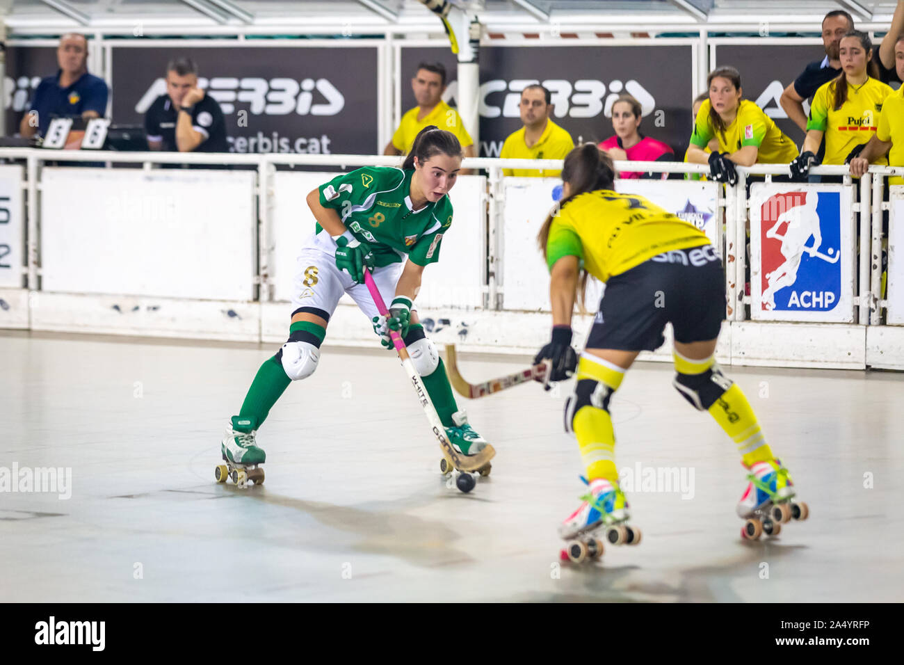 Alba Ambros Roig and Catalina Andrea Flores Aravena roller hockey ...