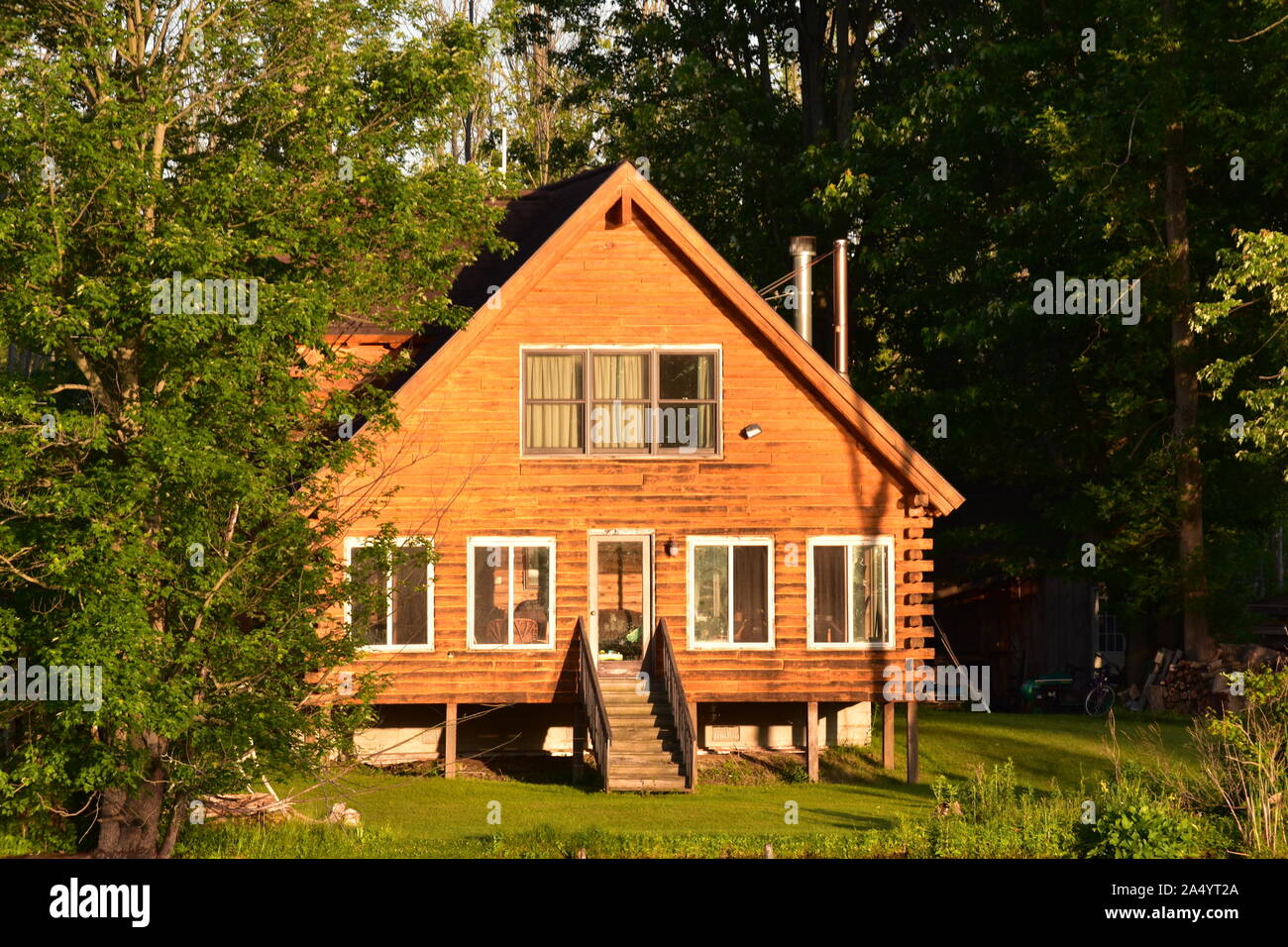 Summer Home Triangular Roof Stock Photo - Alamy