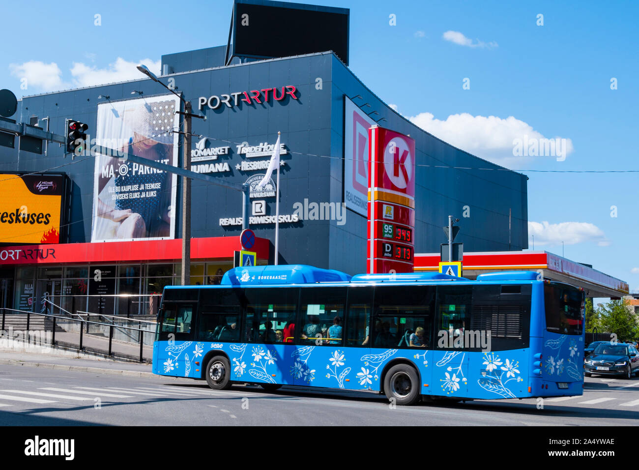 Biogas powered bus, Pikk tanav, Pärnu, Estonia Stock Photo - Alamy