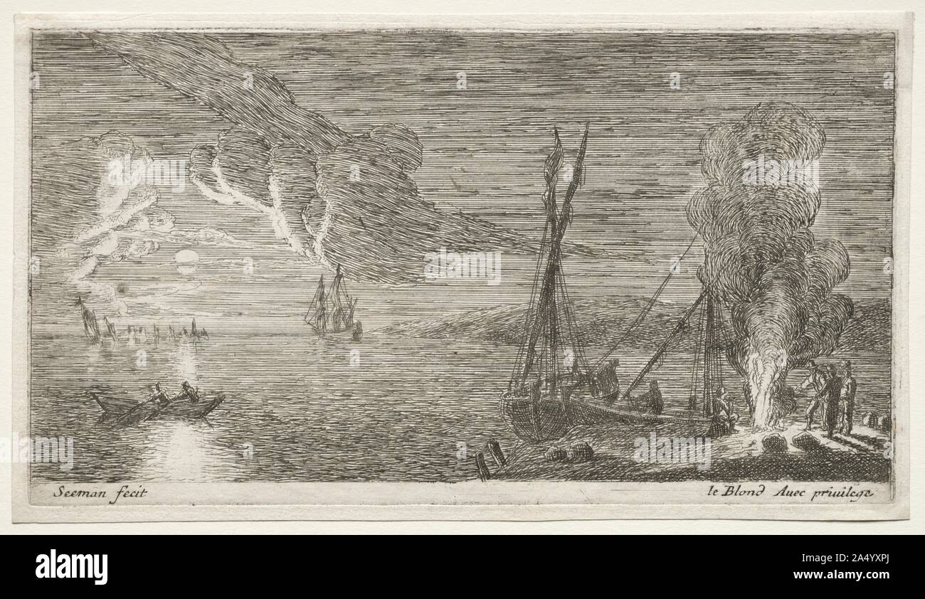 A Bonfire and Moonlight Stock Photo - Alamy