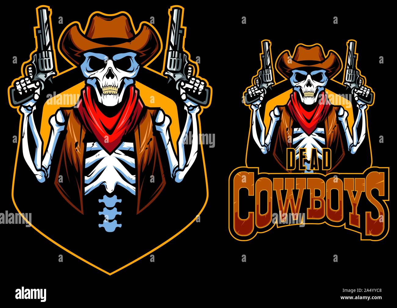 Dead Cowboys Mascot Stock Vector Image & Art - Alamy