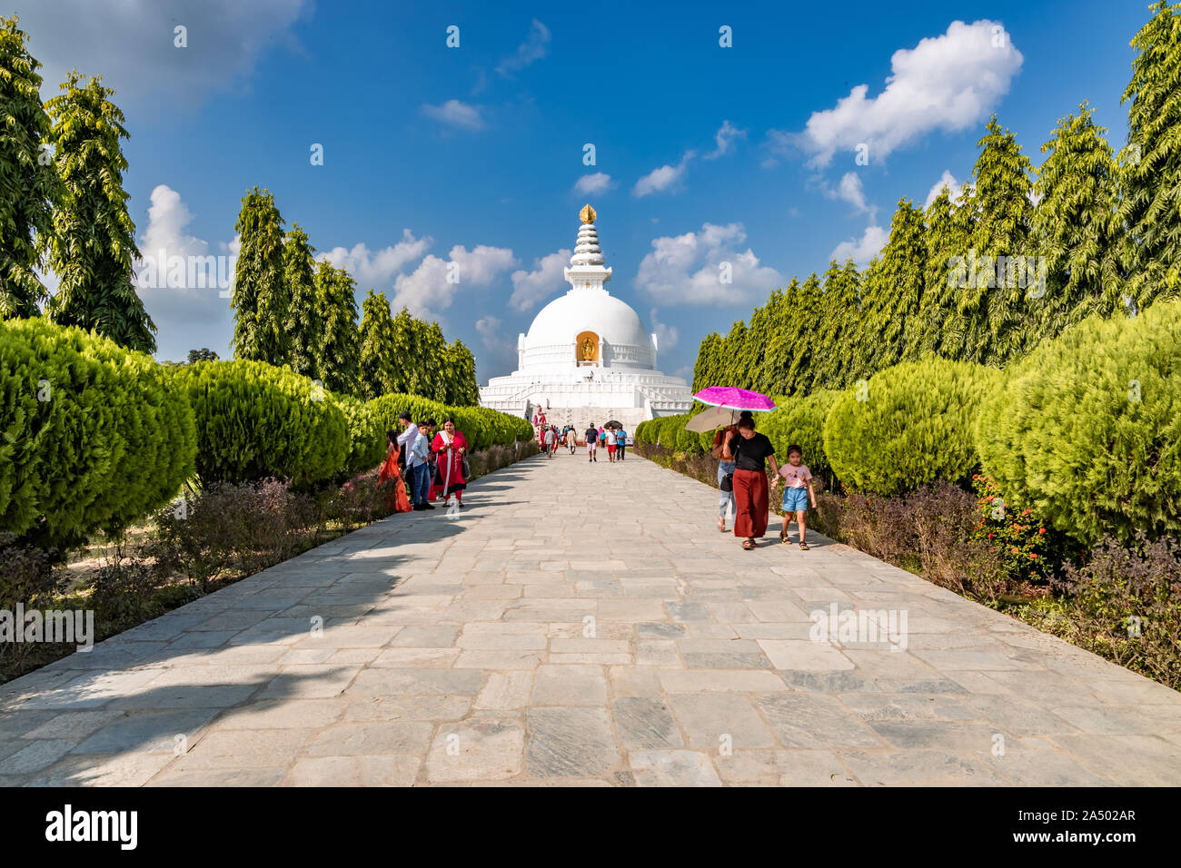 World Peace Stupa in Lumbini, Nepal. World Peace Stock Photo - Alamy