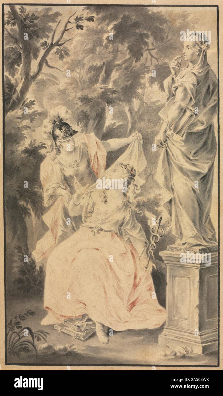 Allegorical Scene: Couple before a Statue, 1700s Stock Photo - Alamy