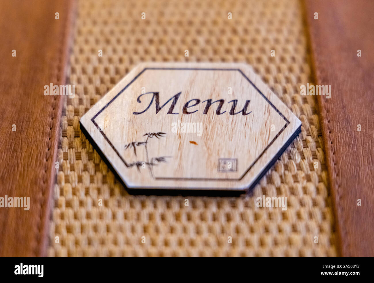 Top view of a menu book at a restaurant Stock Photo - Alamy